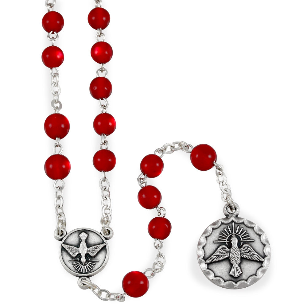 Holy Spirit Rosary Chaplet Acrylic Beads Holy Land Wood And Stone