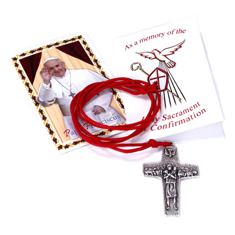 Original Pope Francis Cross by Vedele, with red cord necklace, 3/4 inc ...