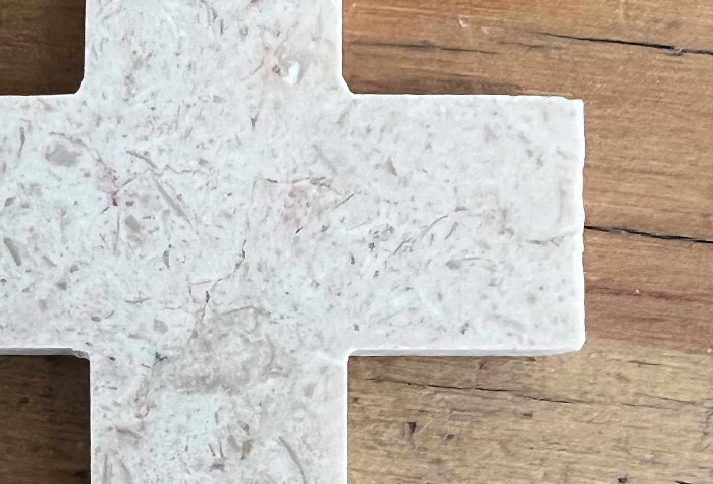 Jerusalem Stone Comfort Cross with Crucifix – Holy Land Wood and Stone