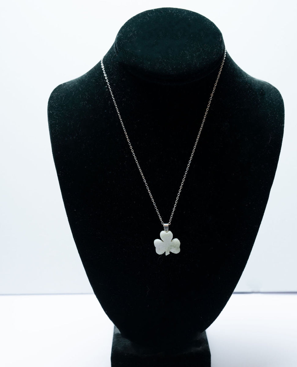 Shamrock Necklace - Silver Chain – Holy Land Wood and Stone