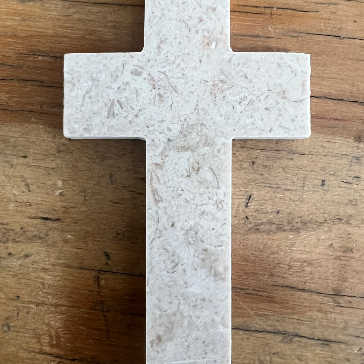 Authentic Jerusalem Stone Cross - Smooth – Holy Land Wood and Stone