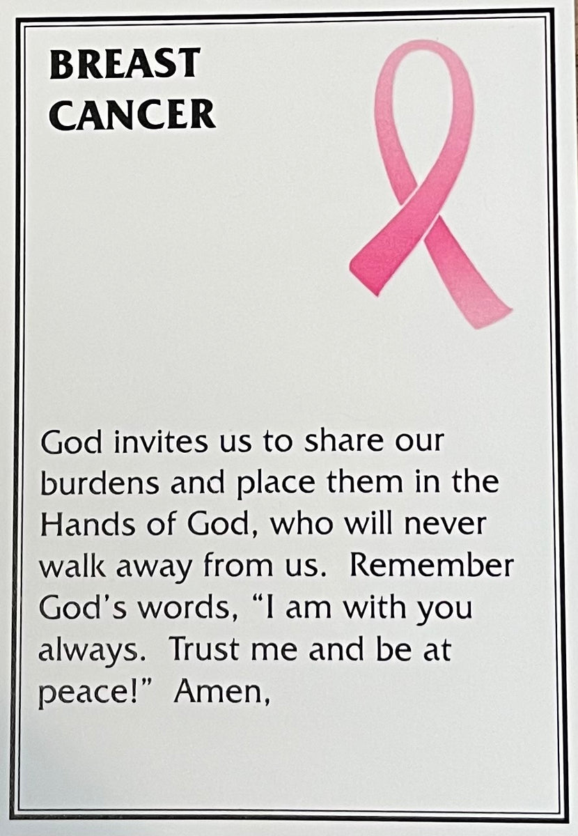 Prayer Card-PC7 - BREAST CANCER – Holy Land Wood and Stone
